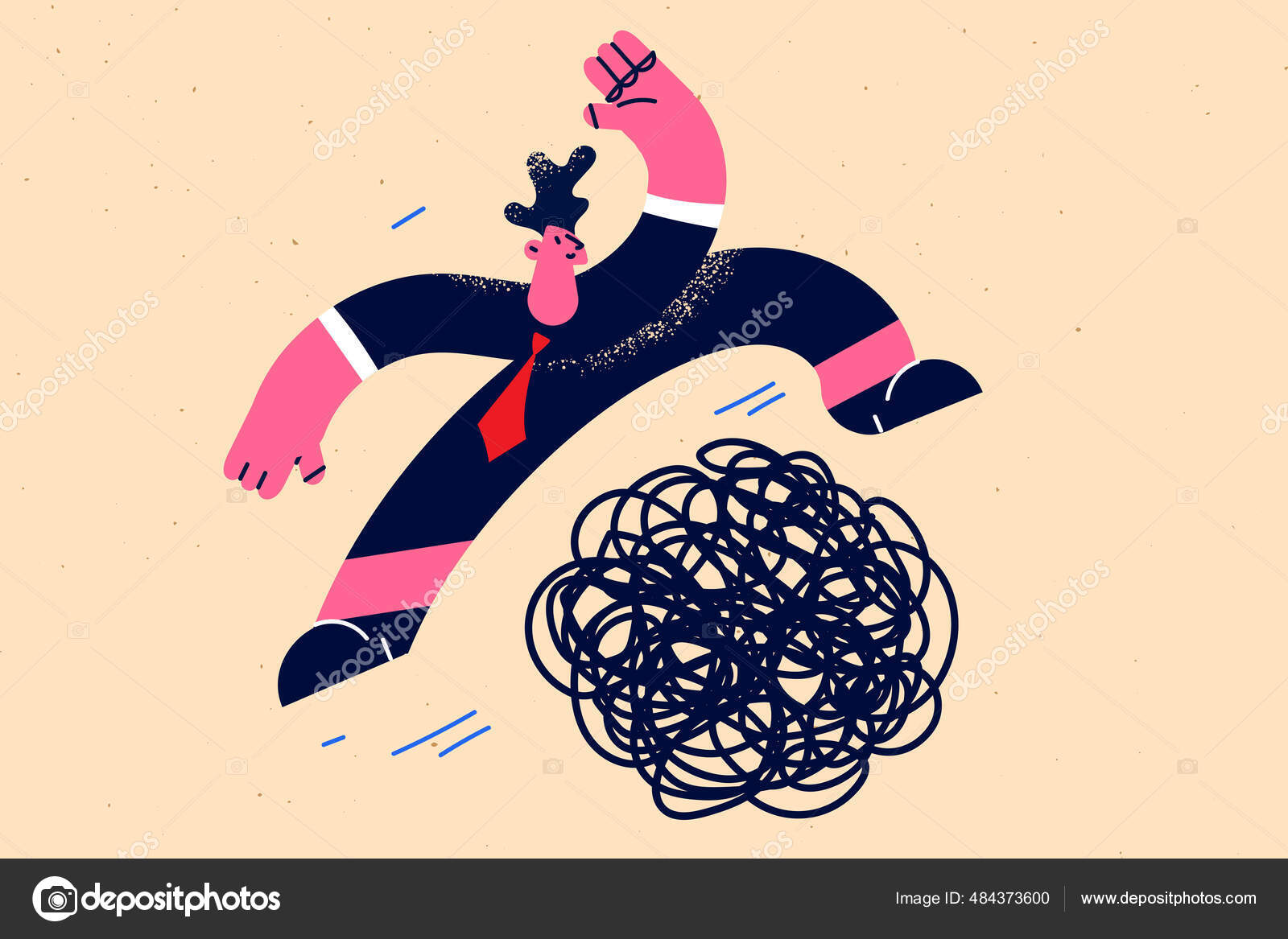 Overcoming difficulty, Avoiding business trouble concept Stock Vector ...
