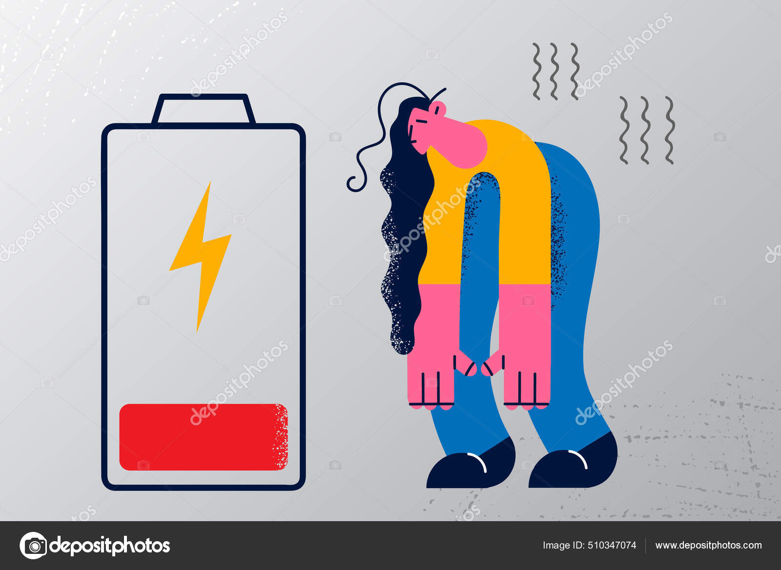Low energy and tiredness concept. Stock Vector Image by ©Alphavector ...