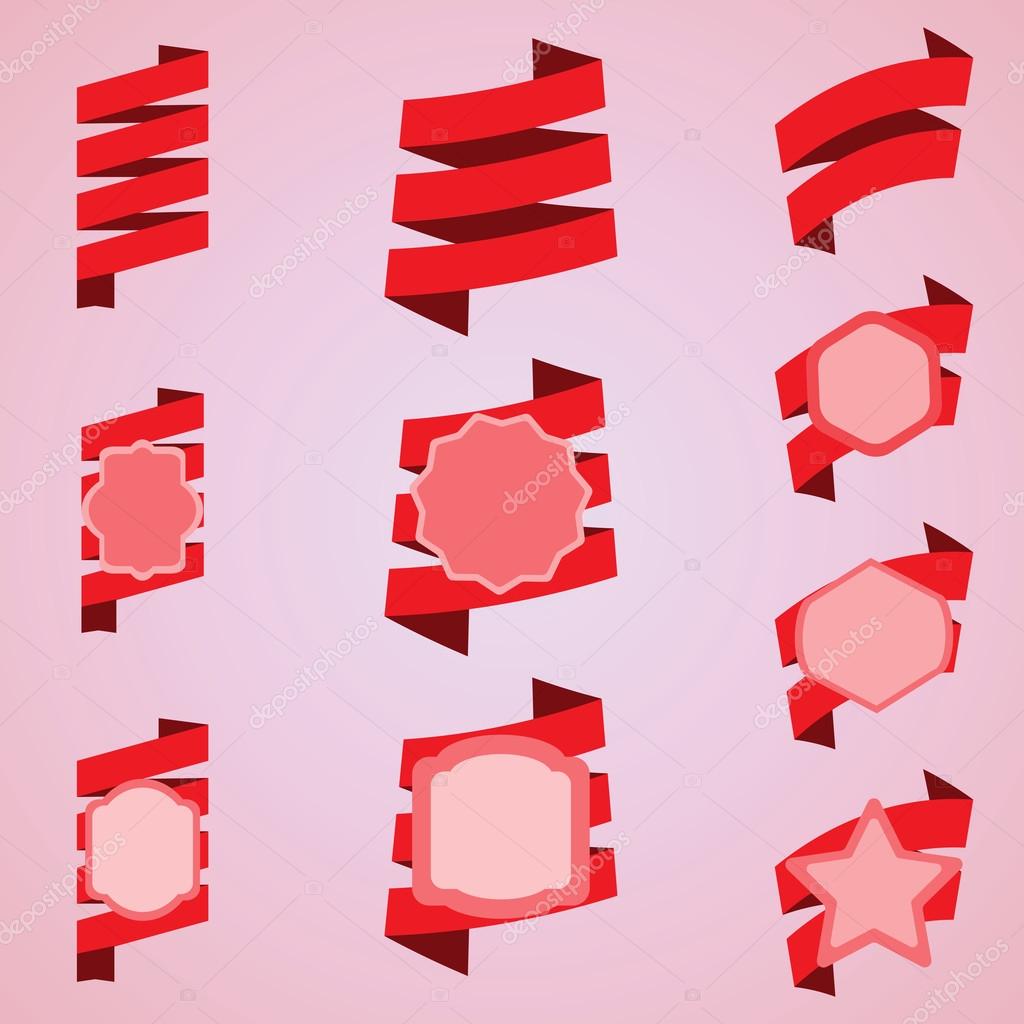 Vector set of red ribbons, label, sticker. — Stock Vector © Lada3108 ...