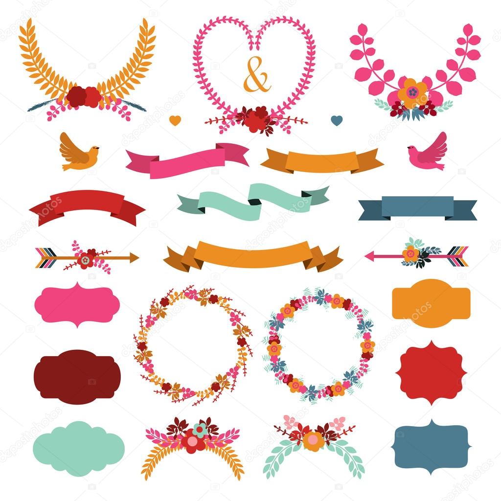 Set of cute decorative elements. Stock Vector Image by ©juicybloom ...