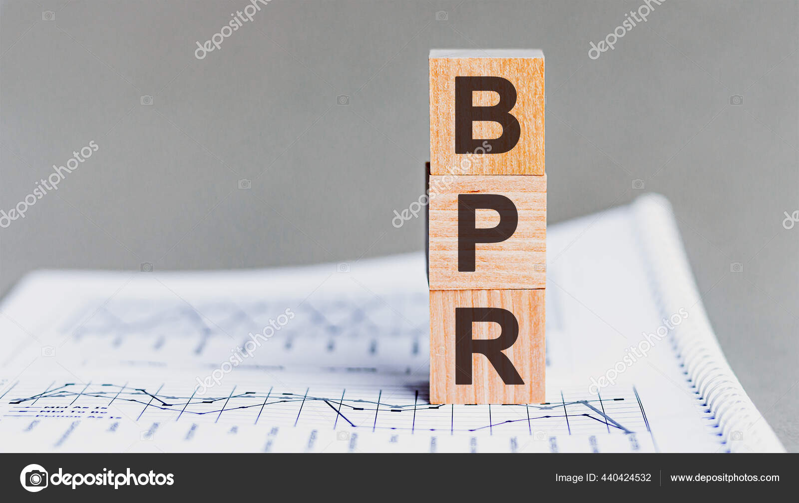 Bpr Business Process Reengineering Acronym Wooden Cubes Columns Numbers ...