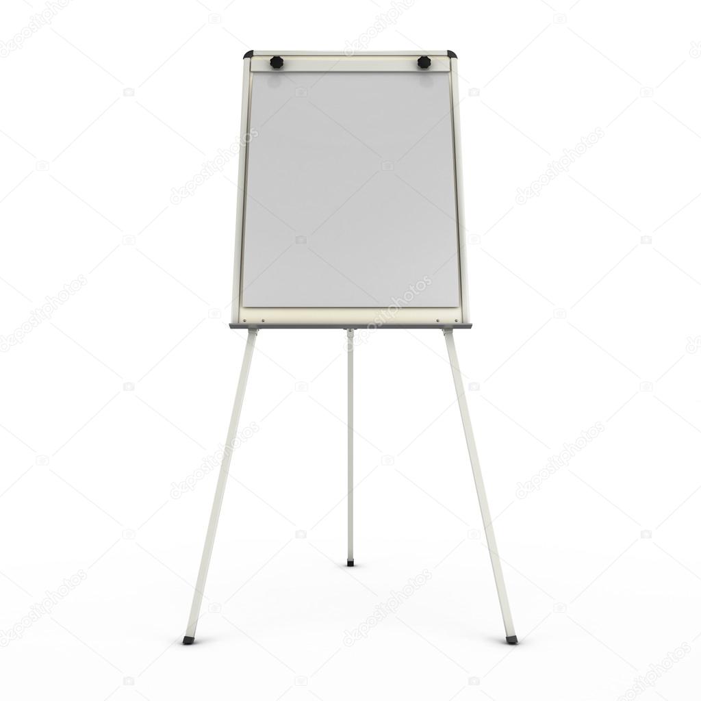 Advertising stand or easel front view isolated on white backgrou ...