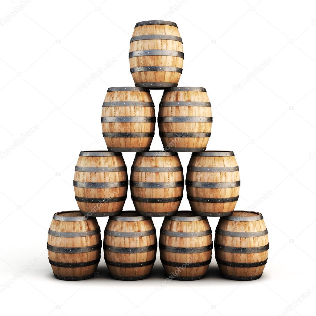 Stacked Wood Barrel