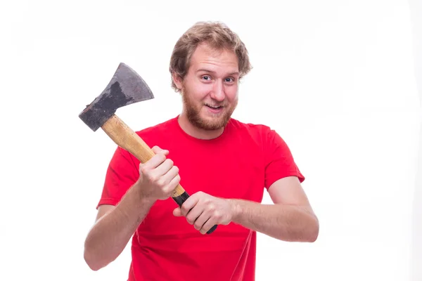 Man holding an ax Stock Photos, Royalty Free Man holding an ax Images ...