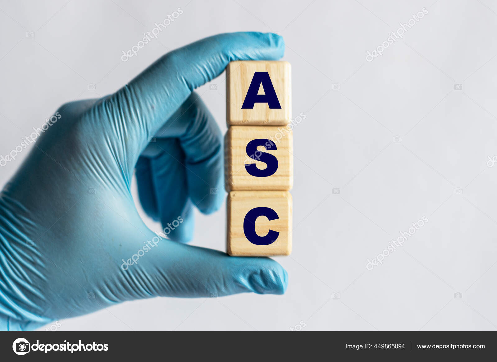 Asc Ambulatory Surgery Center Acronym Cubes Held Hand Blue Glove ...