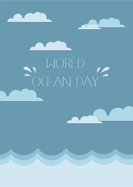 World oceans day card vector illustration background for world ocea ...