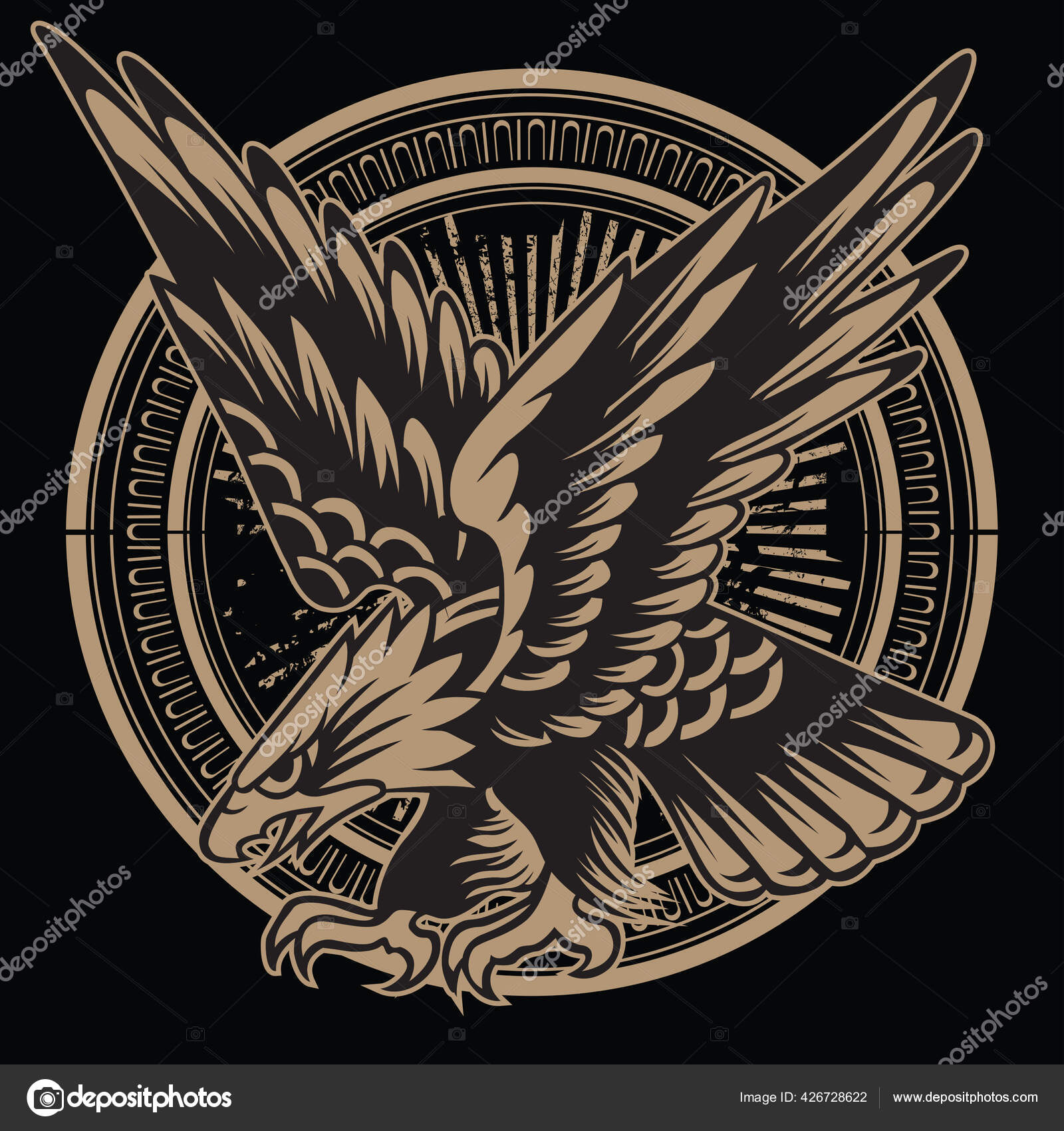 American Traditional Eagle Drawing