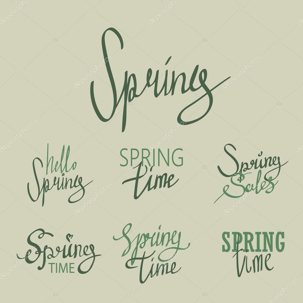 Spring Typographic Design Set Stock Vector by ©manjuna 102288408