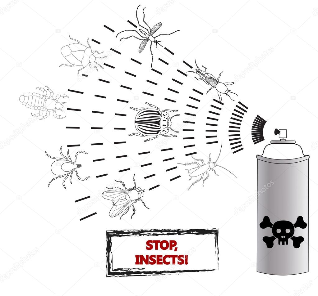 Spray against insects insecticides. anti pesticides. vector ...