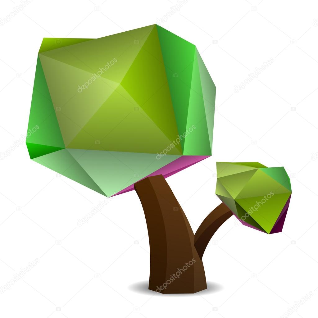 Stylized Low Poly Tree. Vector Illustration. ⬇ Vector Image by ...