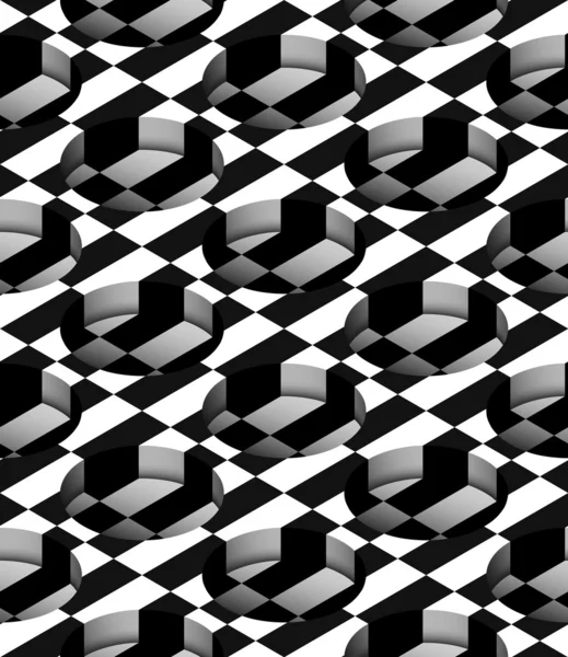 3d Checkered Black White Vector Seamless Pattern Stock Vector Image by ...