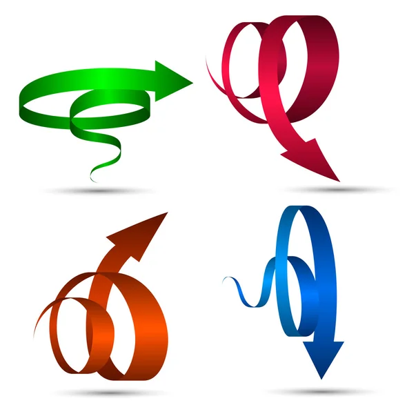 Set of 3D Geometric Shapes and Arrows, Vector Illustration — Stock ...