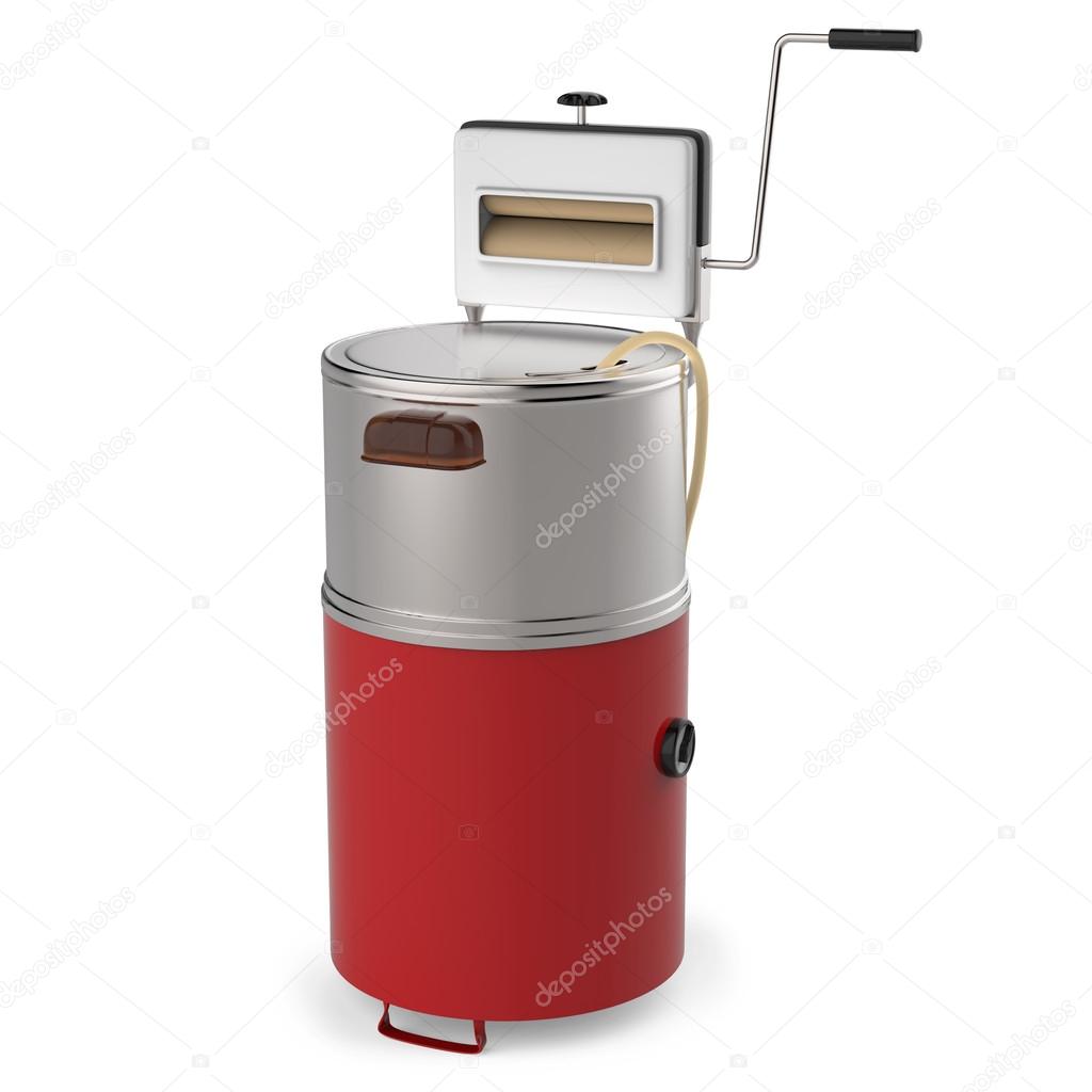 Old Washing Machine Isolated on White Stock Photo by ©eurovector 76616113