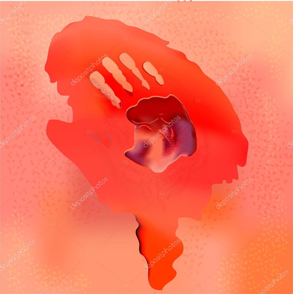 Handprint on a cold sweaty glass marks on ice Stock Vector by ...