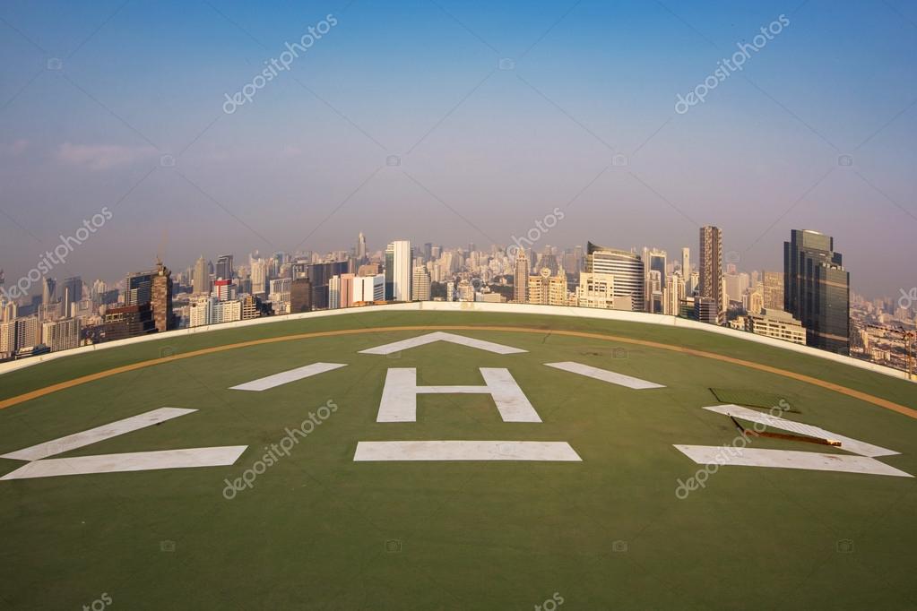 Helipad on the roof of a skyscraper Stock Photo by ©AnnaTamila 56272973