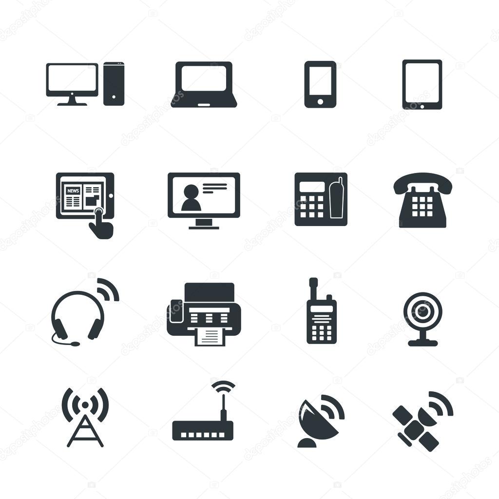 Communication device icons Stock Vector Image by ©jacartoon #59833899