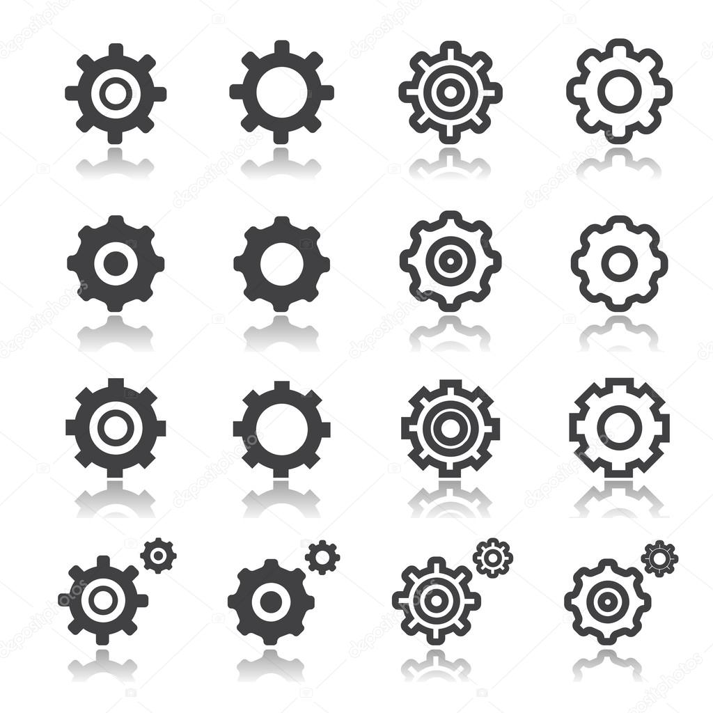 Settings icon set Stock Vector Image by ©jacartoon #60178643