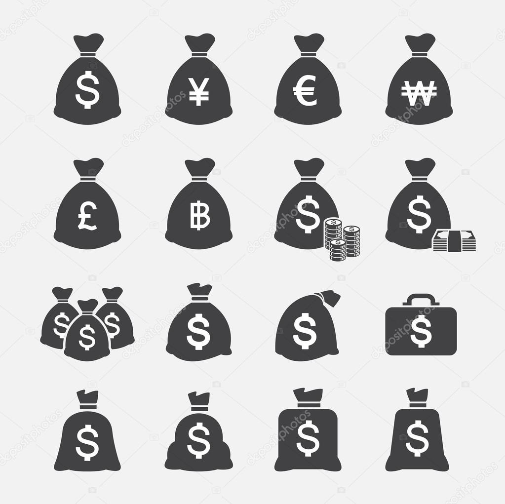 Money bag icon Stock Vector by ©jacartoon 60410913