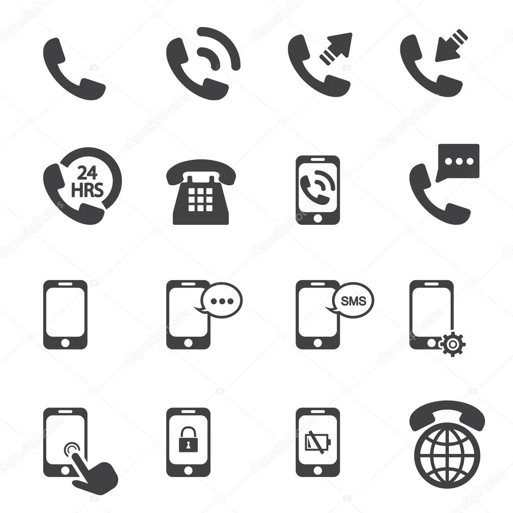 Phone icon set — Stock Vector © jacartoon #72497541