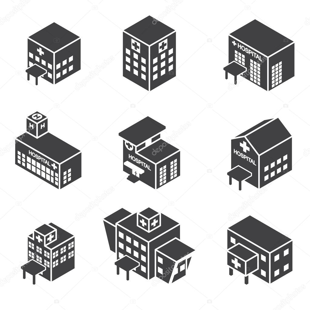 Hospital Building Icon Vector