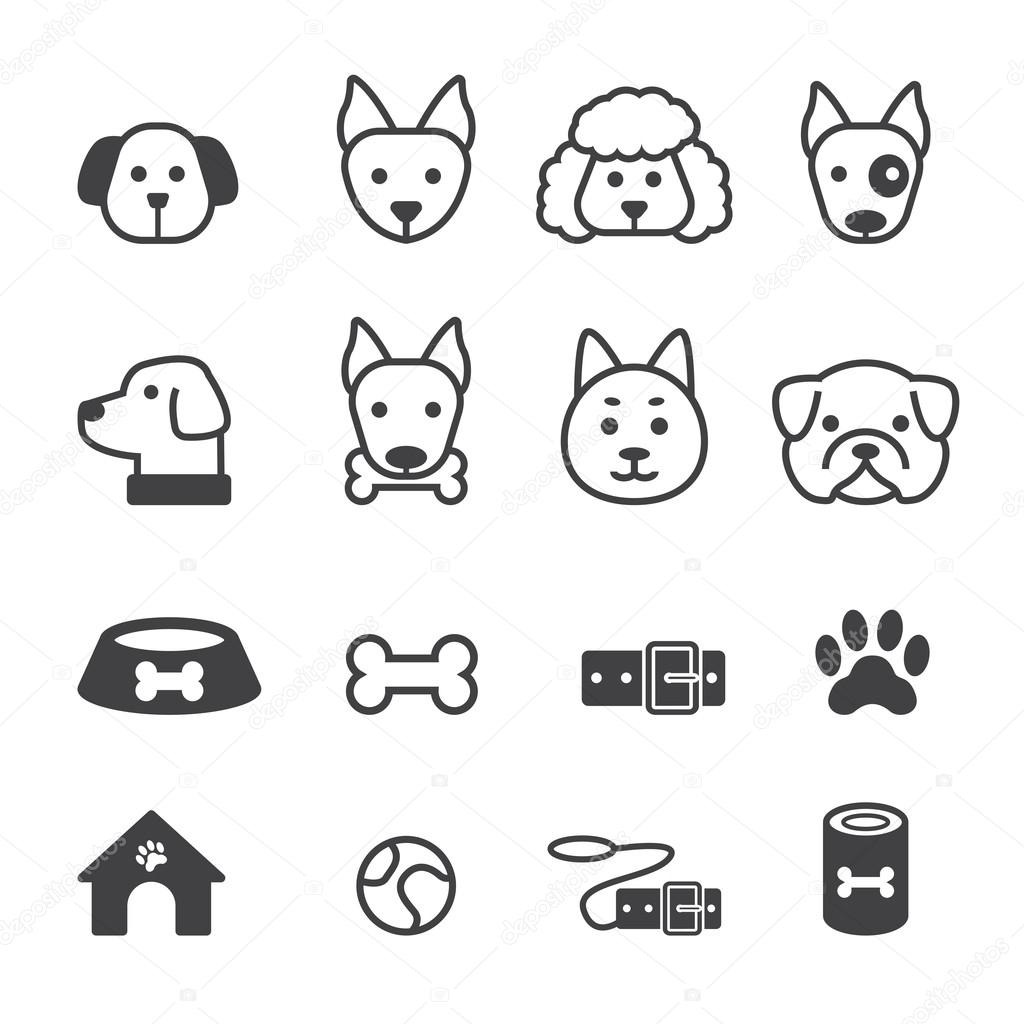 Dog icon set — Stock Vector © jacartoon #89588996