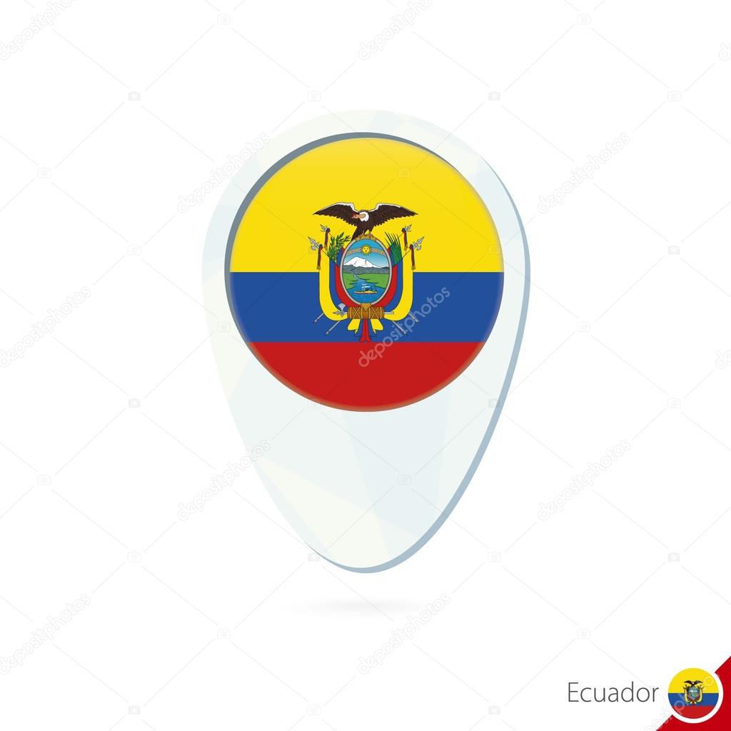 Ecuador flag location map pin icon on white background. Stock Vector by ...