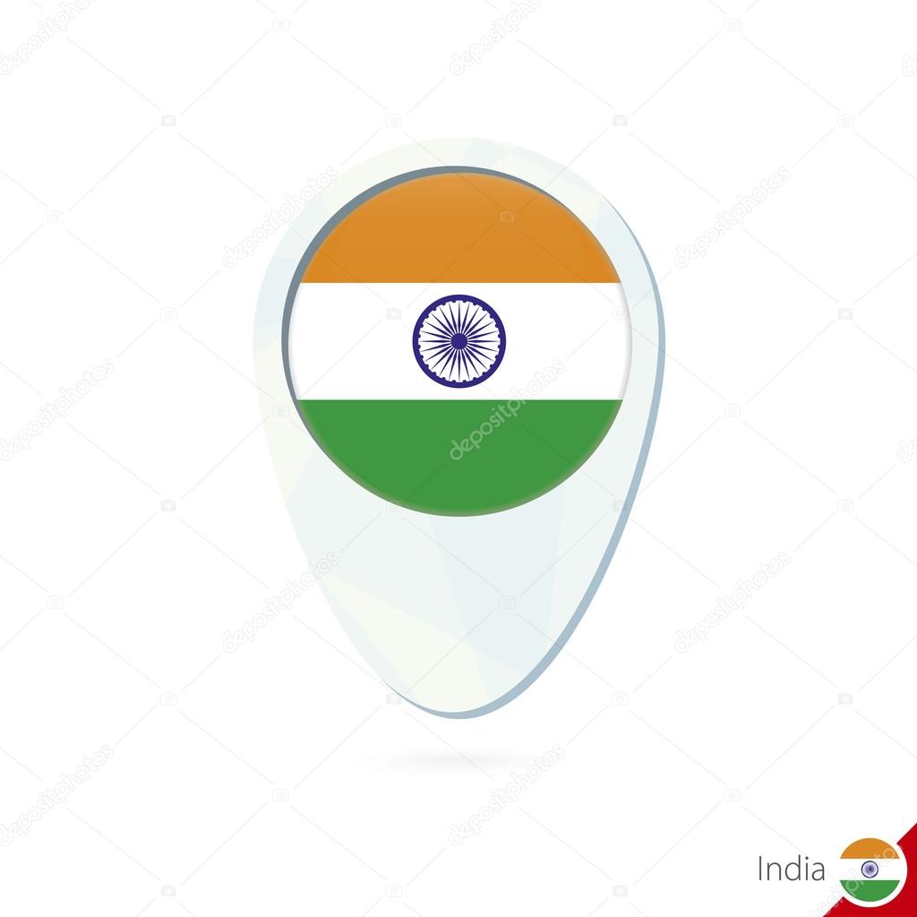 India flag location map pin icon on white background. Stock Vector ...