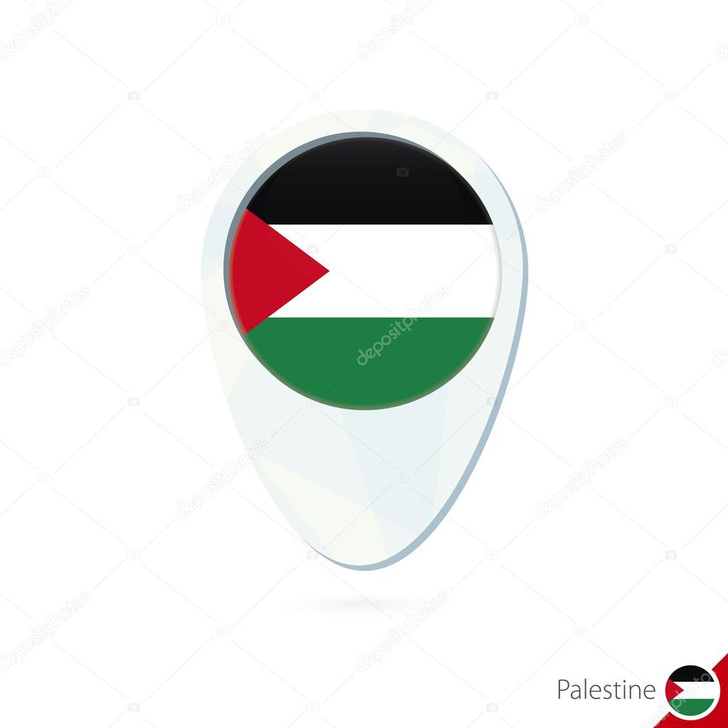 Palestine flag location map pin icon on white background. Stock Vector ...