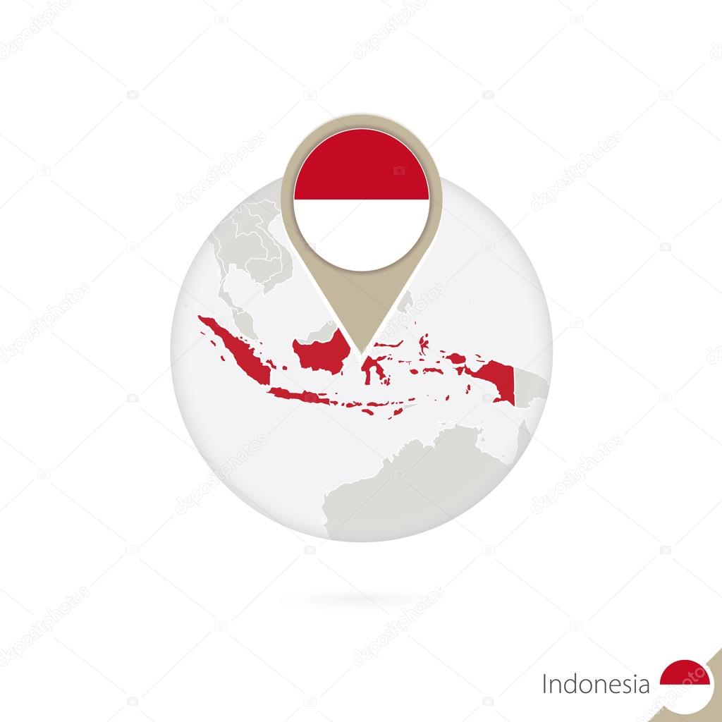 Indonesia map and flag in circle. Map of Indonesia. Stock Vector by ...