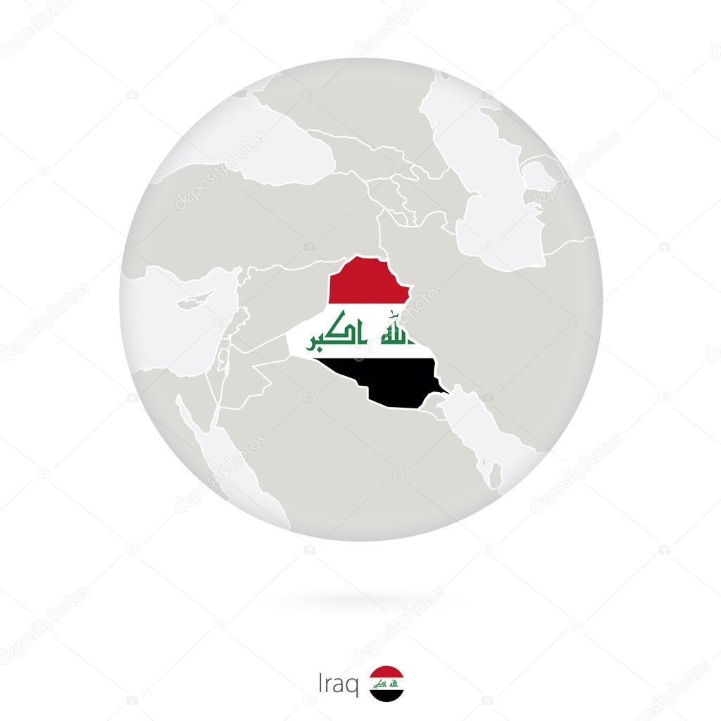 Map of Iraq and national flag in a circle. Stock Vector by ©boldg 111621212