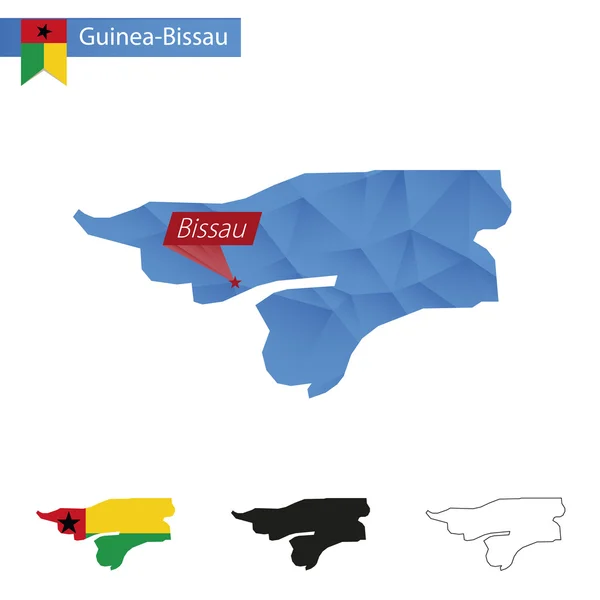 Gambia blue Low Poly map with capital Banjul. Stock Vector by ©boldg 124048294