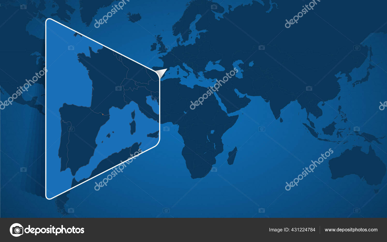 Location Andorra World Map Enlarged Map Andorra Flag Stock Vector Image ...