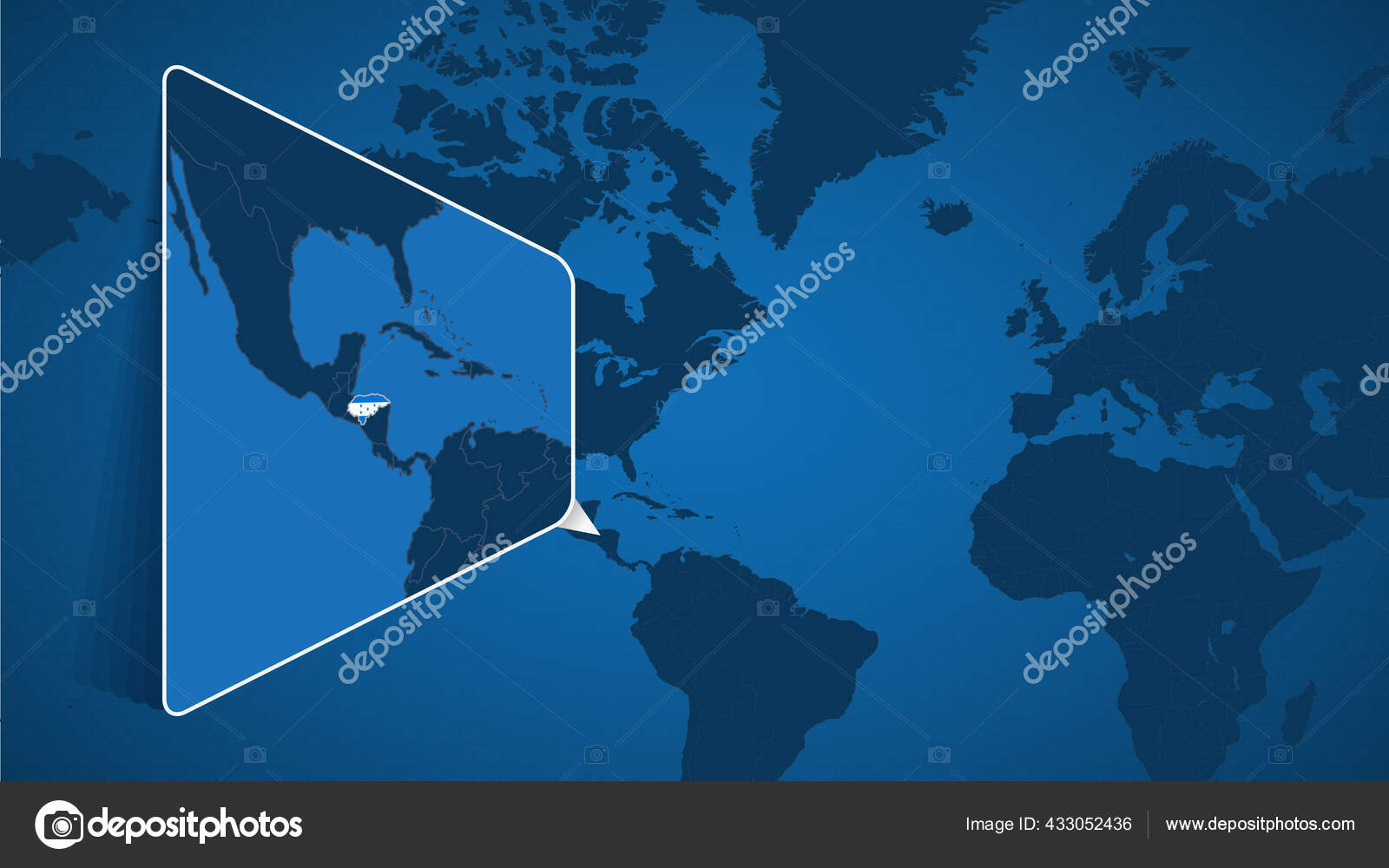 Location Honduras World Map Enlarged Map Honduras Flag Stock Vector by ...