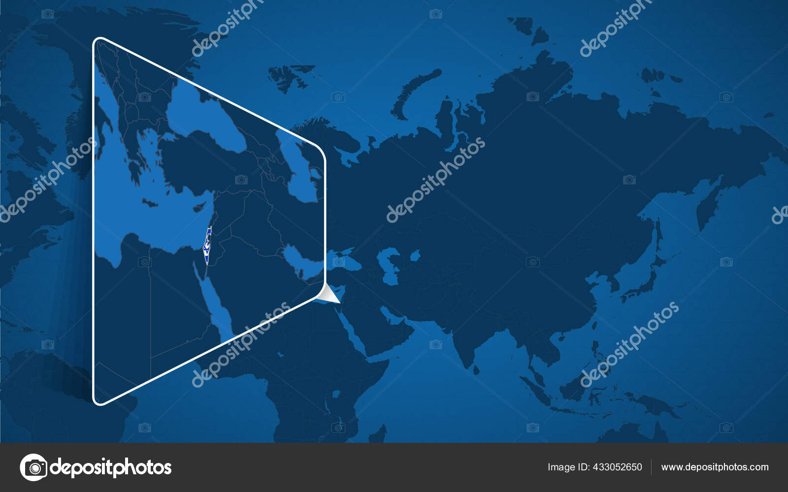 Ubicación Israel Mapa Mundial Con Mapa Ampliado Israel Con Bandera ...