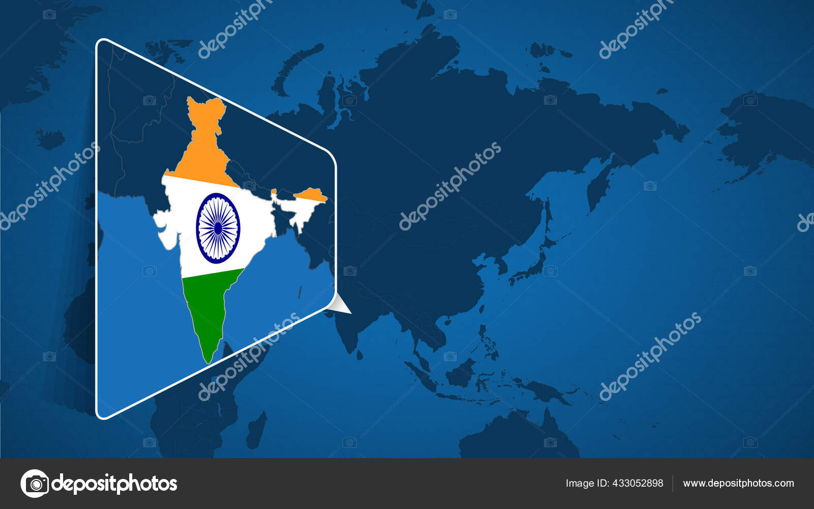 Localisation L'inde Sur Carte Monde Avec Carte Élargie L'inde Avec ...