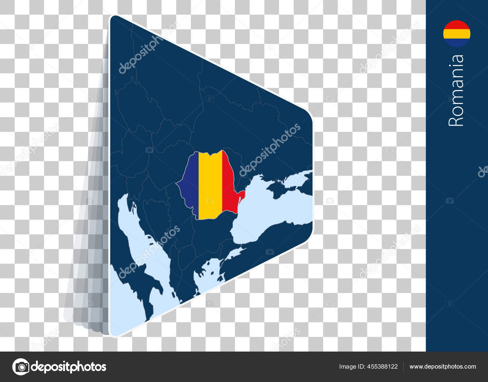 Romania Map Flag