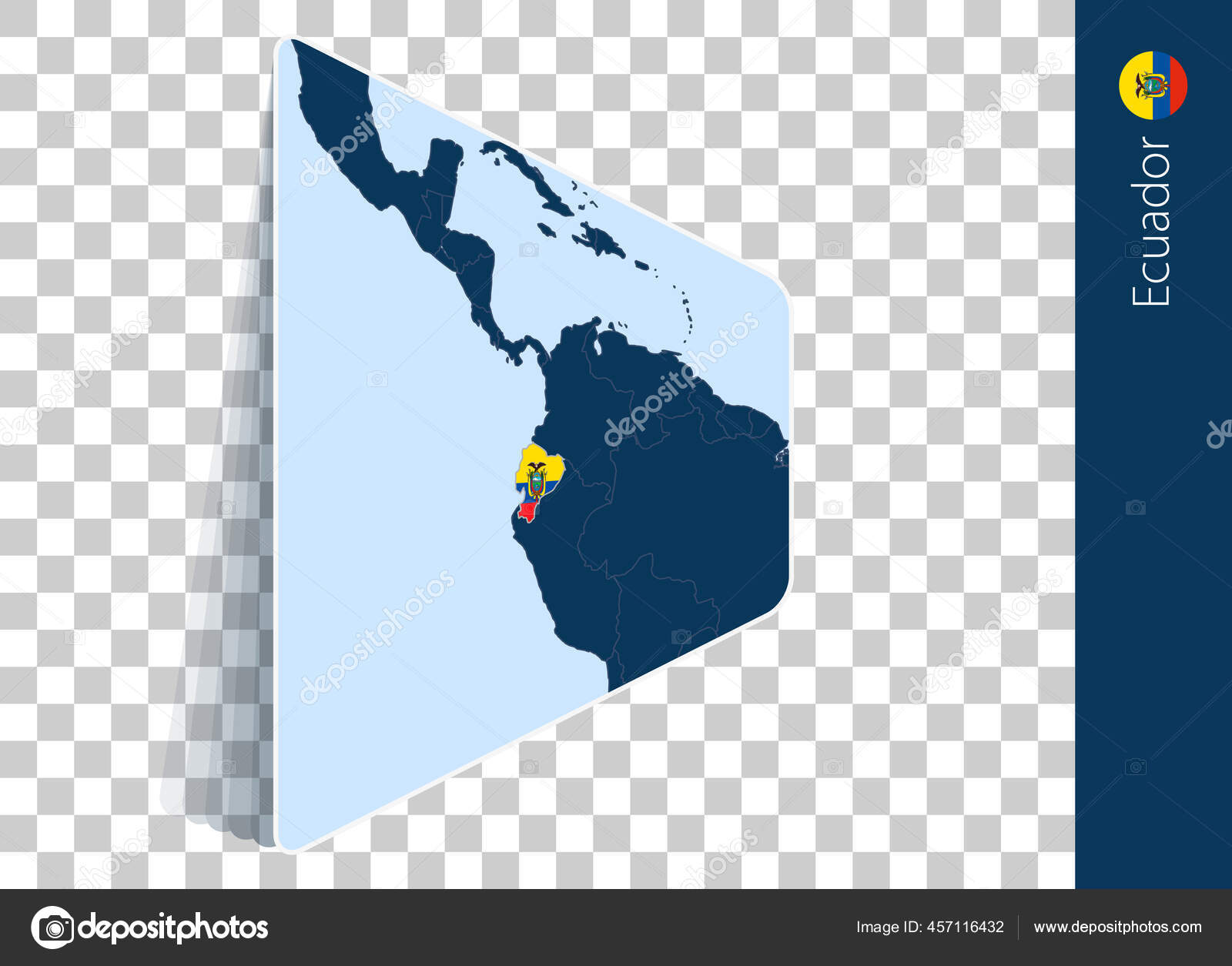 Mapa Bandera Ecuador Sobre Fondo Transparente Vector de stock por ...