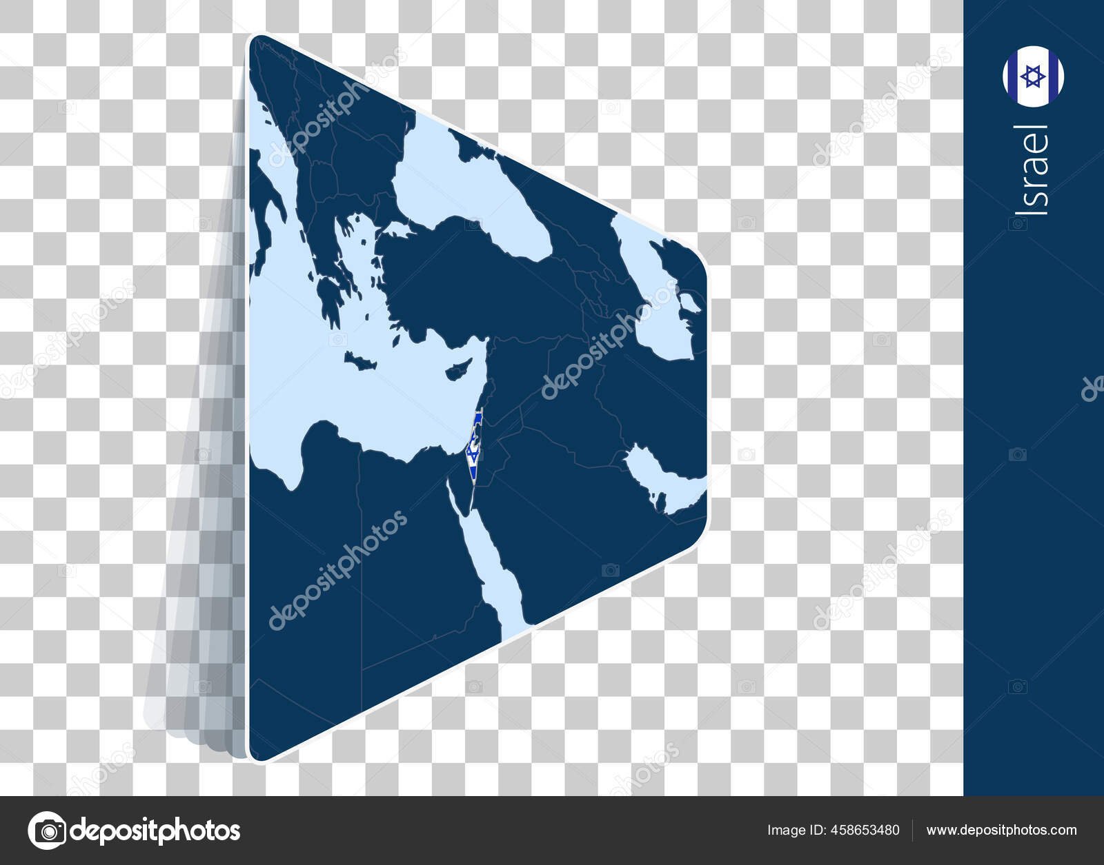 Israel Map Flag Transparent Background Stock Vector by ©boldg 458653480