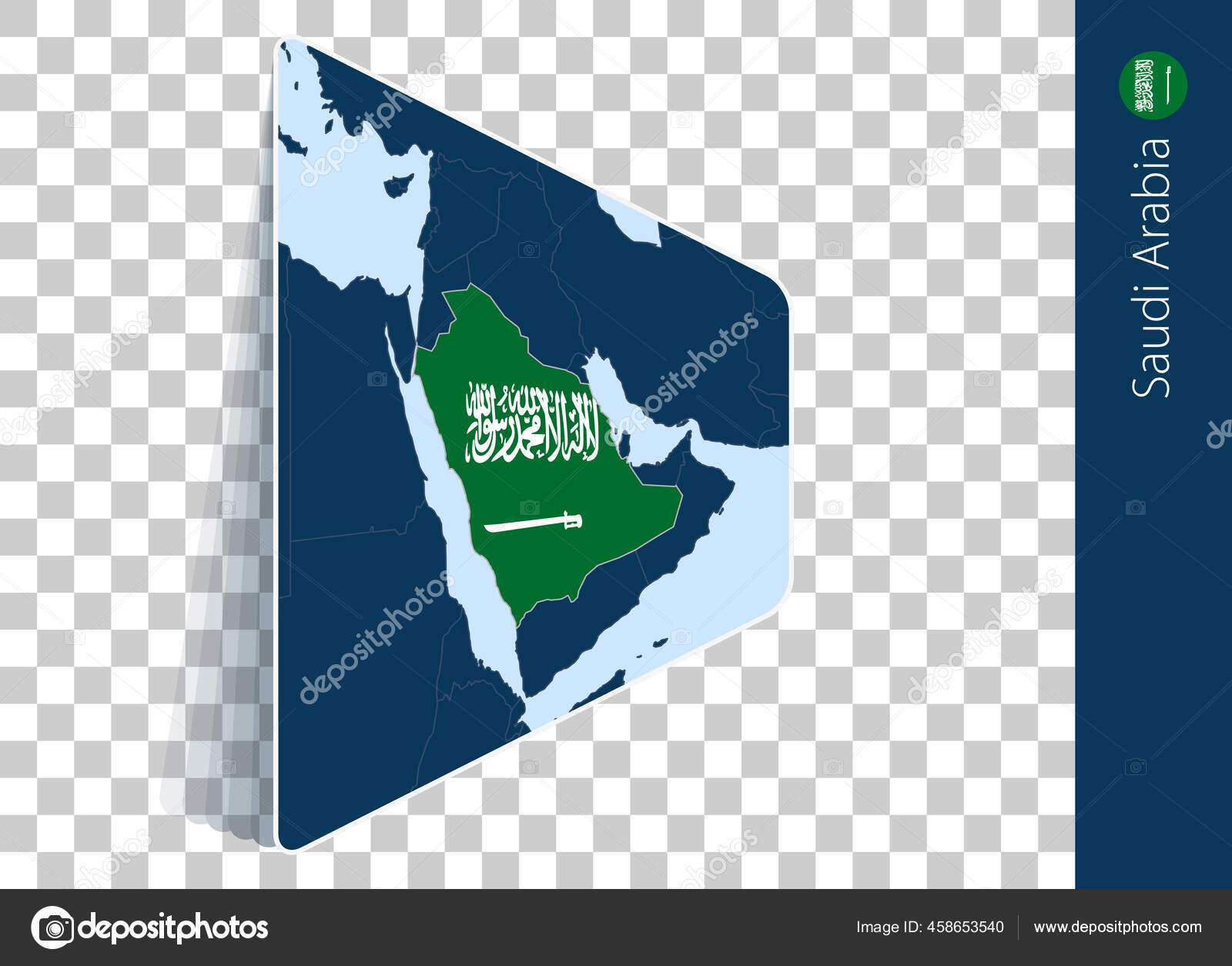 Saudi Arabia Map Flag Transparent Background Stock Vector by ©boldg ...