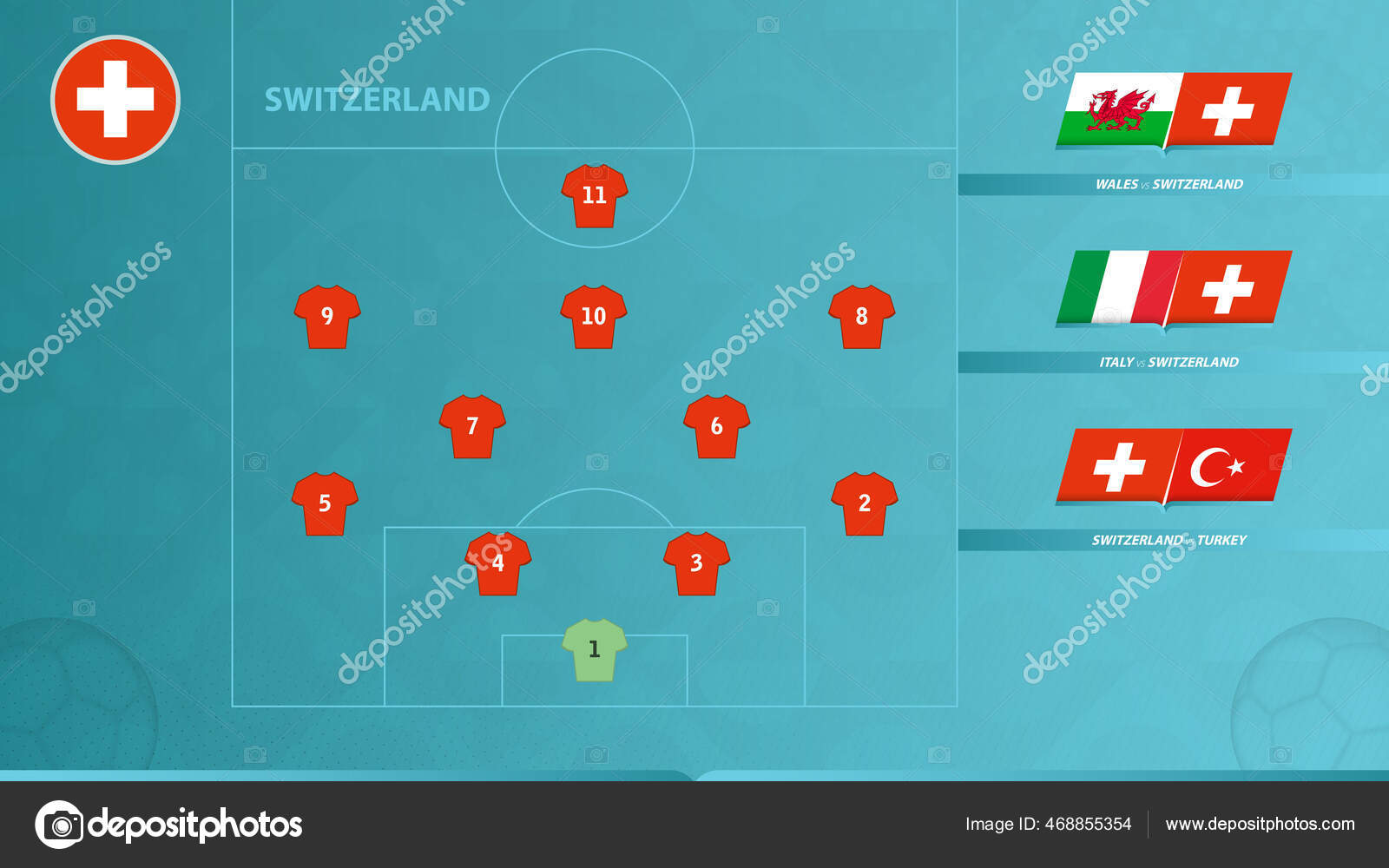 Football Team Switzerland Preferred System Formation Icon Group Games ...