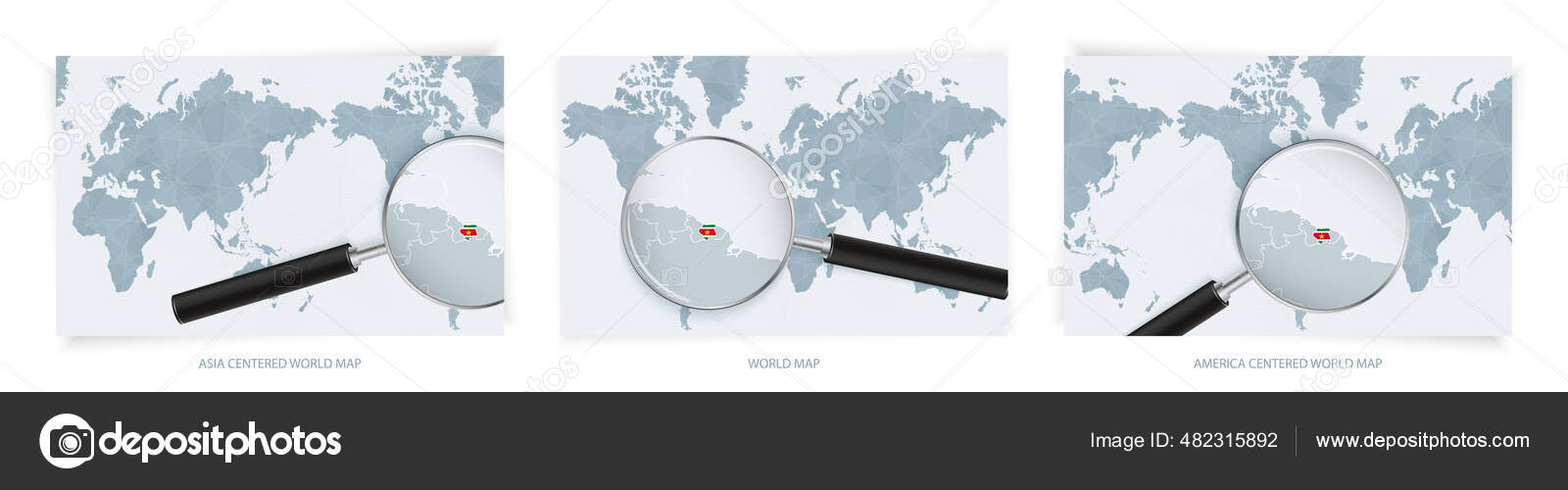 Blue Abstract World Maps Magnifying Glass Map Suriname National Flag Stock Vector by ©boldg ...