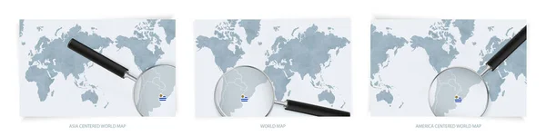 Blue Abstract World Maps Magnifying Glass Map Paraguay National Flag Stock Vector by ©boldg ...