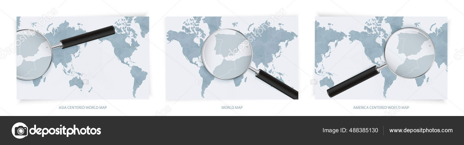 Blue Abstract World Maps Magnifying Glass Map Gibraltar National Flag Stock Vector by ©boldg ...