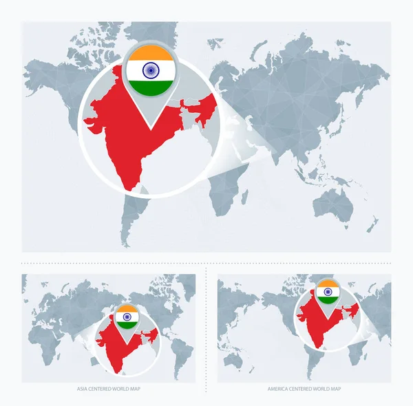 Map Illustration India Flag Cartographic Illustration India Neighboring ...