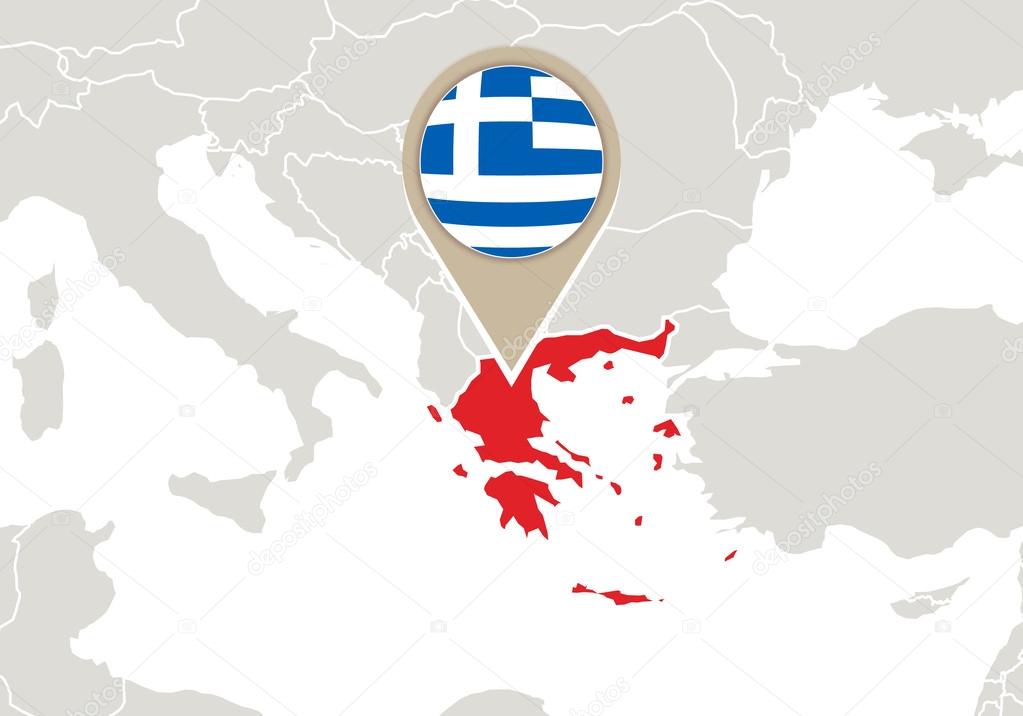 Greece on Europe map Stock Vector Image by ©boldg #56999461