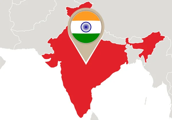 Localisation L'inde Sur Carte Monde Avec Carte Élargie L'inde Avec ...