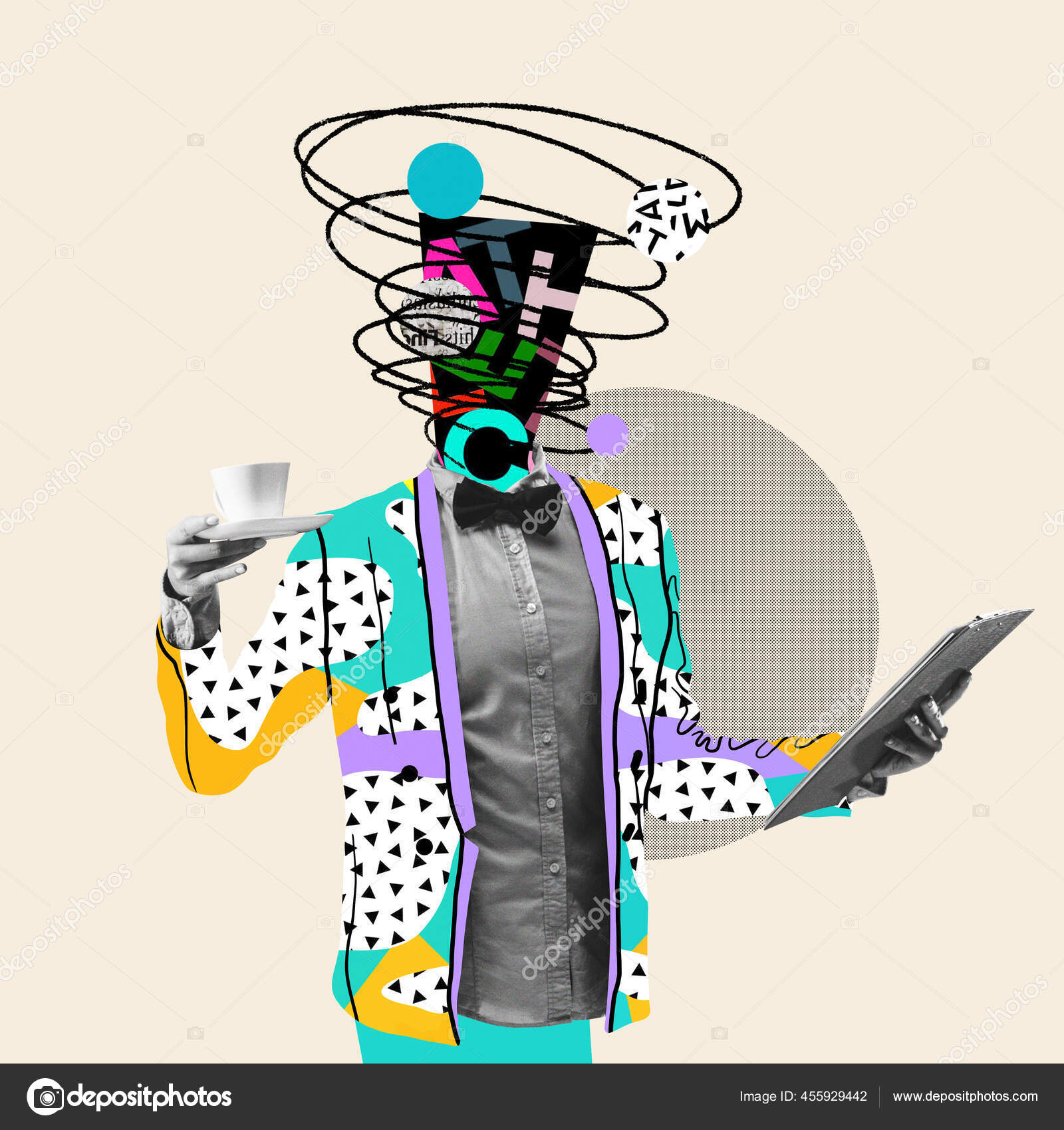 Modern design, contemporary art collage. Inspiration, idea, trendy ...