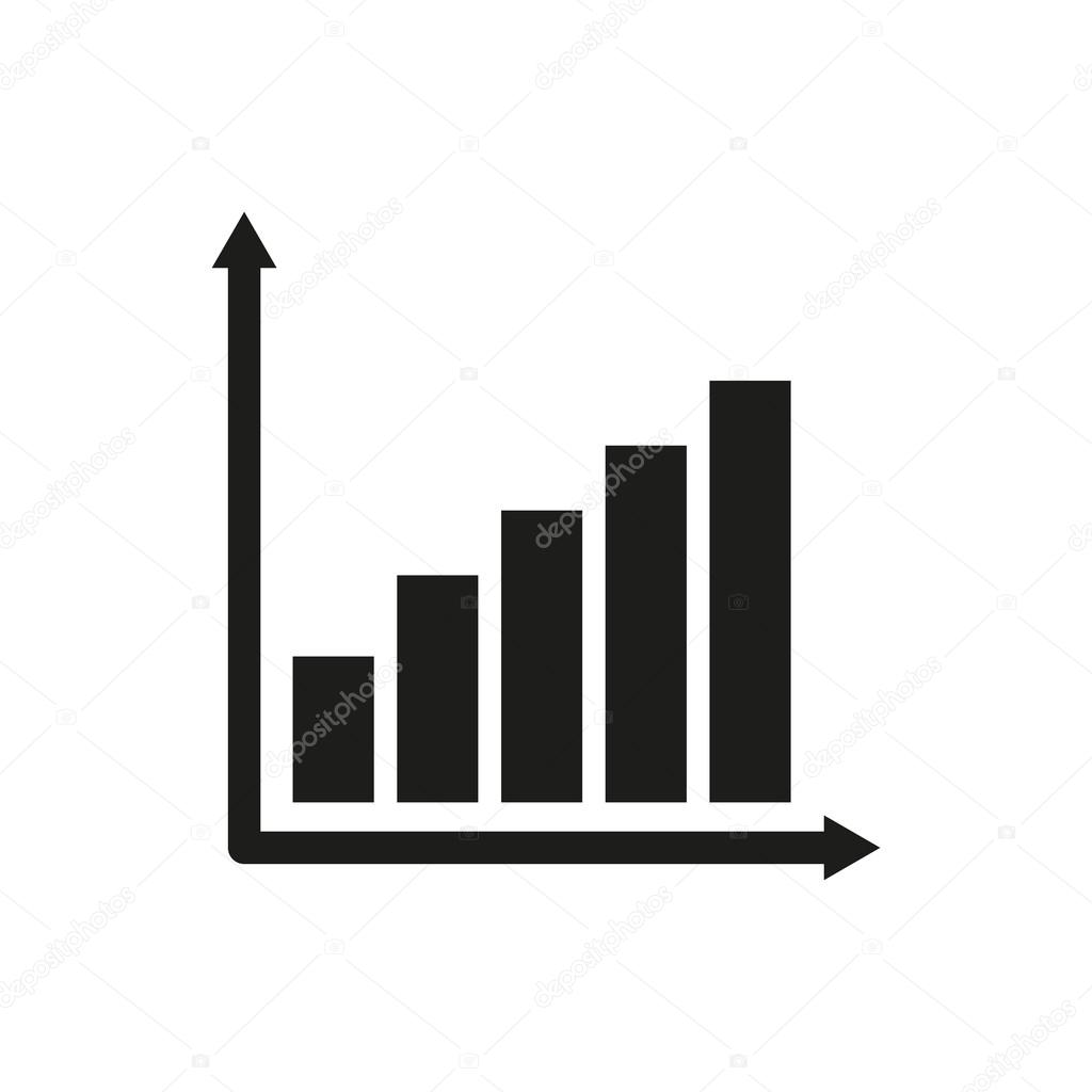The growing graph icon. Growth and up symbol. Flat — Stock Vector ...