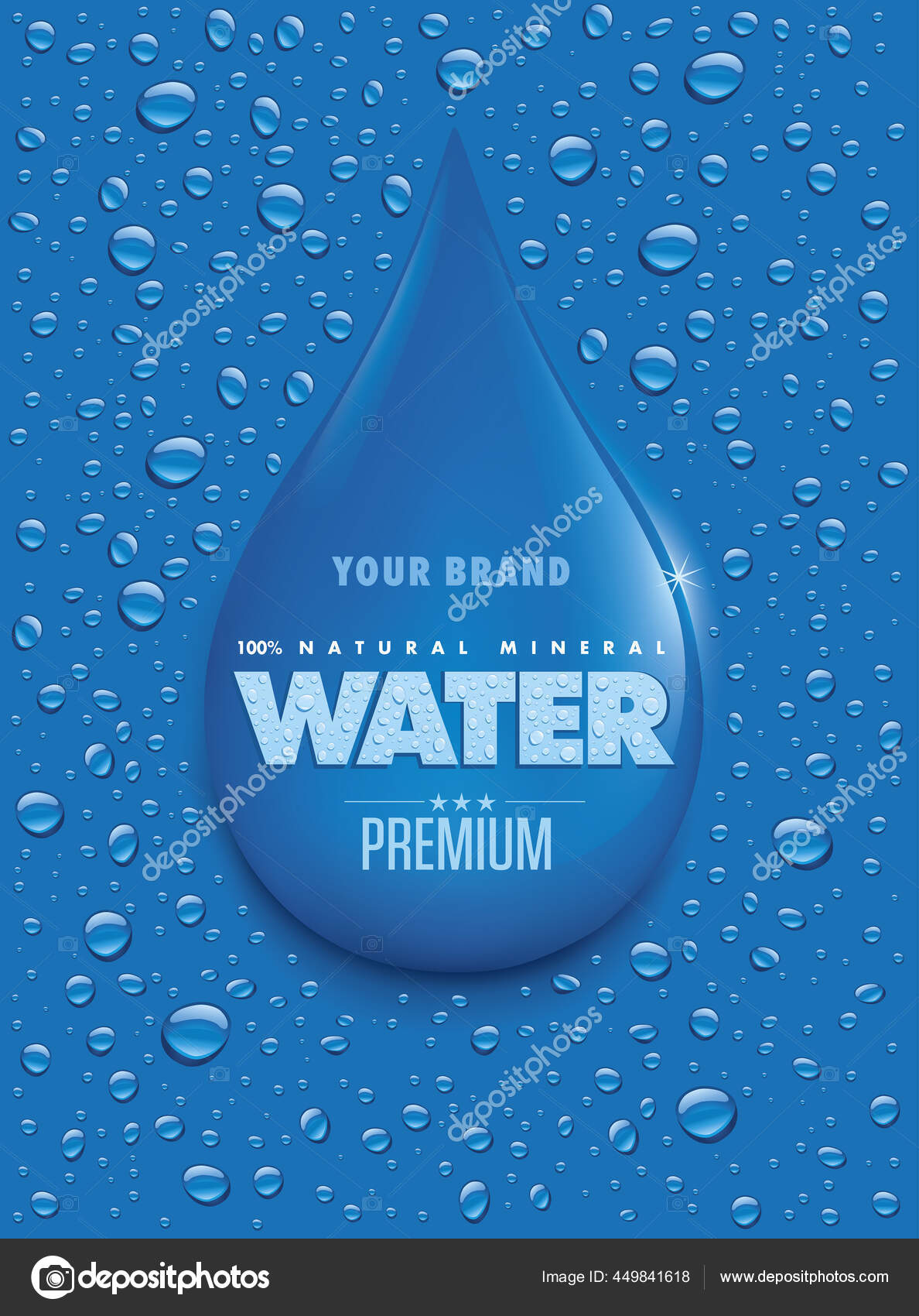 Big Water Drops Blue Background Many Fresh Drops Stock Vector Image by ...