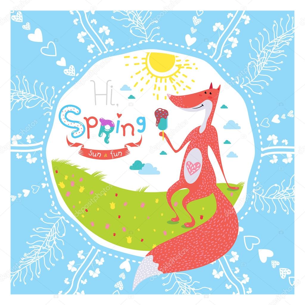 Cute spring greeting card Stock Vector Image by ©R-i-s-e- #99896356